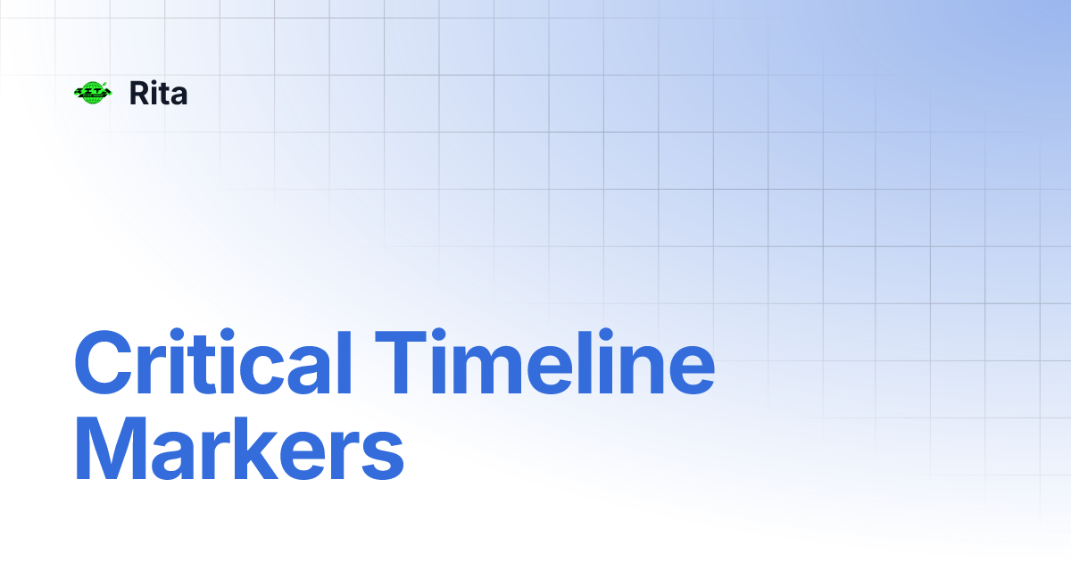 Critical Timeline Markers | Rita